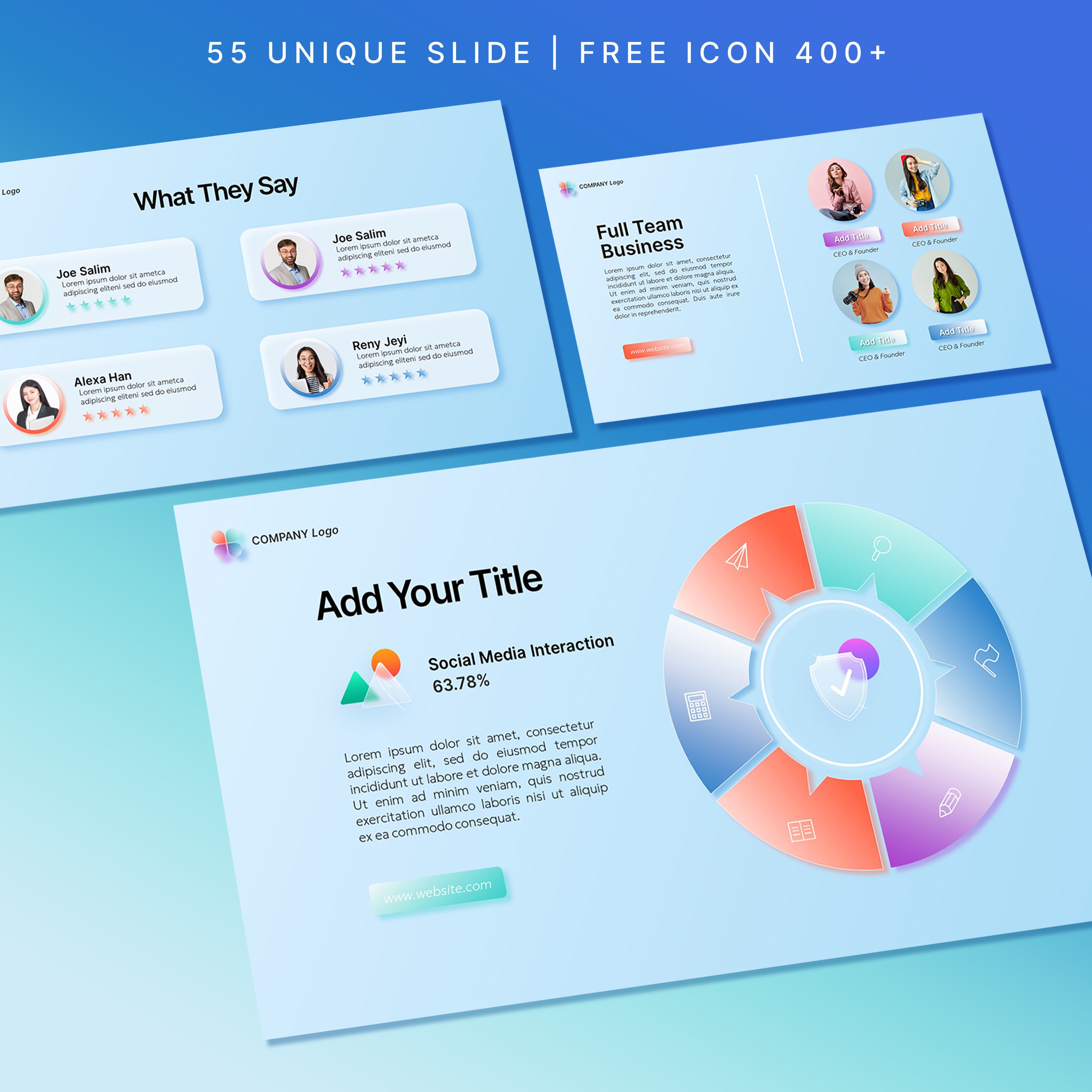 Glass Morph Powerpoint Template | Presentation Slide | PPT Neon | Business Strategy | Project ...