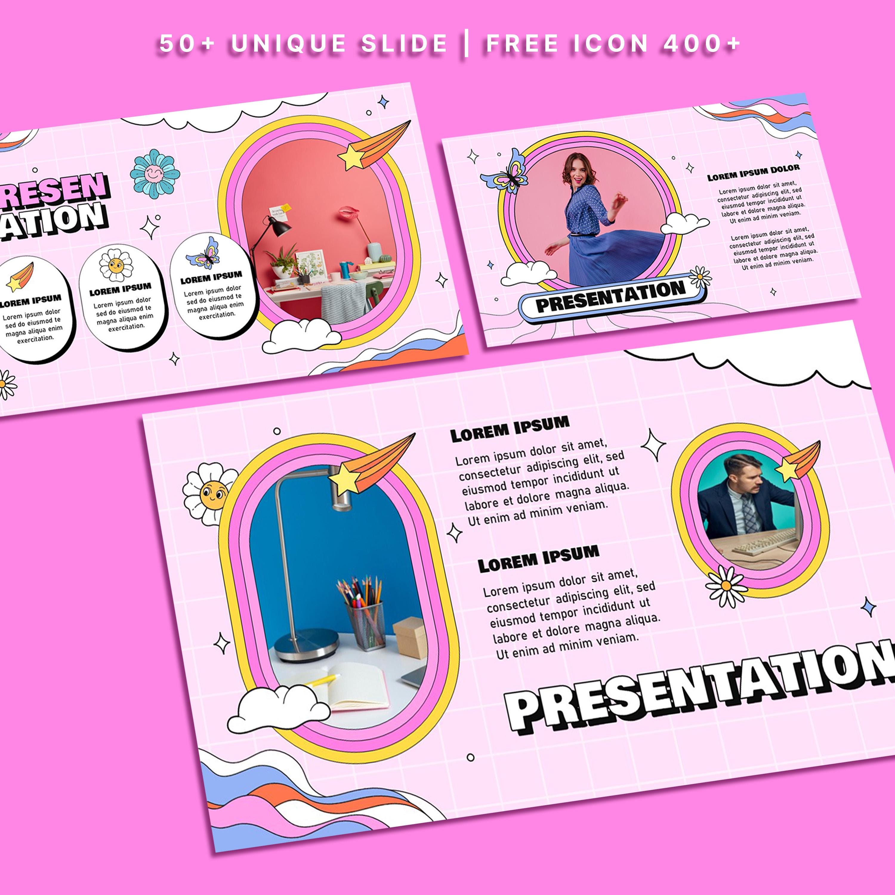 Retro 90's Powerpoint Template | Pink Vintage | PPT Modern | Business ...