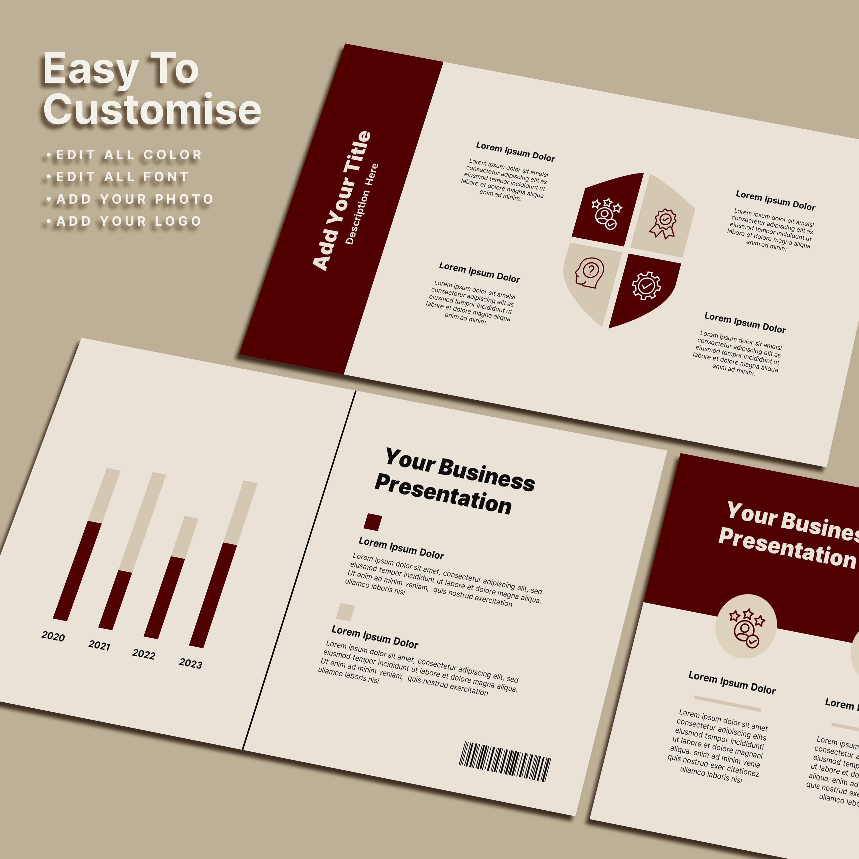 Minimal Maroon Powerpoint Template for Business Presentation - PPT ...