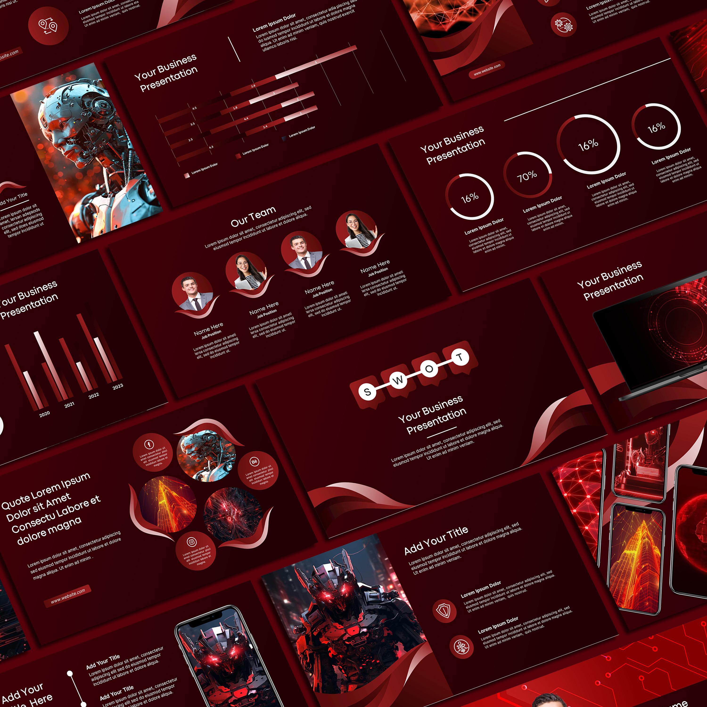 Maroon Powerpoint Template | Modern Presentation | Business Slide | PPT ...