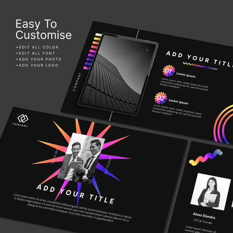 Black Gradient Powerpoint Template | Business Presentation | PPT ...