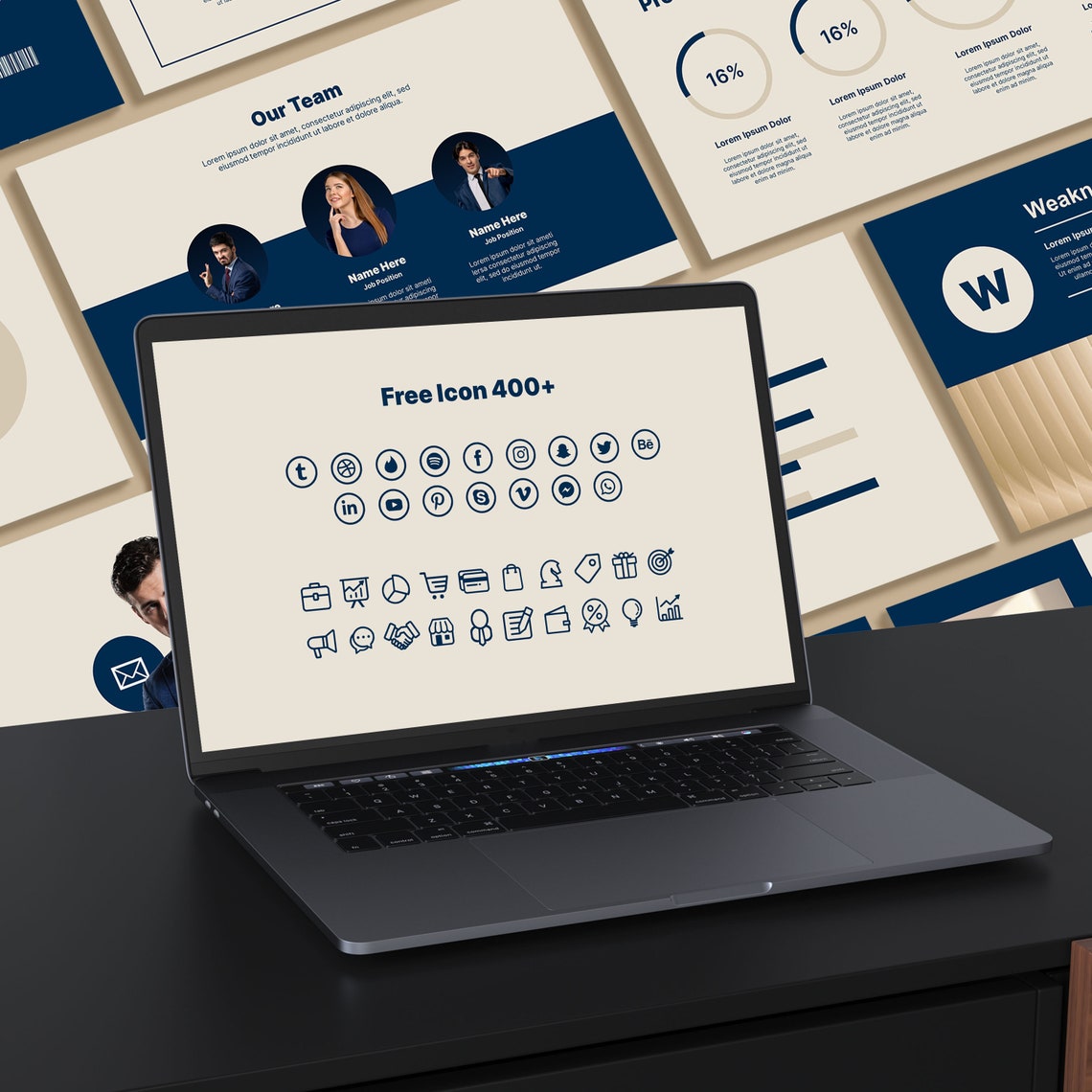 Minimal Blue Powerpoint Template | PPT Minimalist | Persentation Slide ...