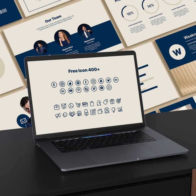 Minimal Blue Powerpoint Template | PPT Minimalist | Persentation Slide ...