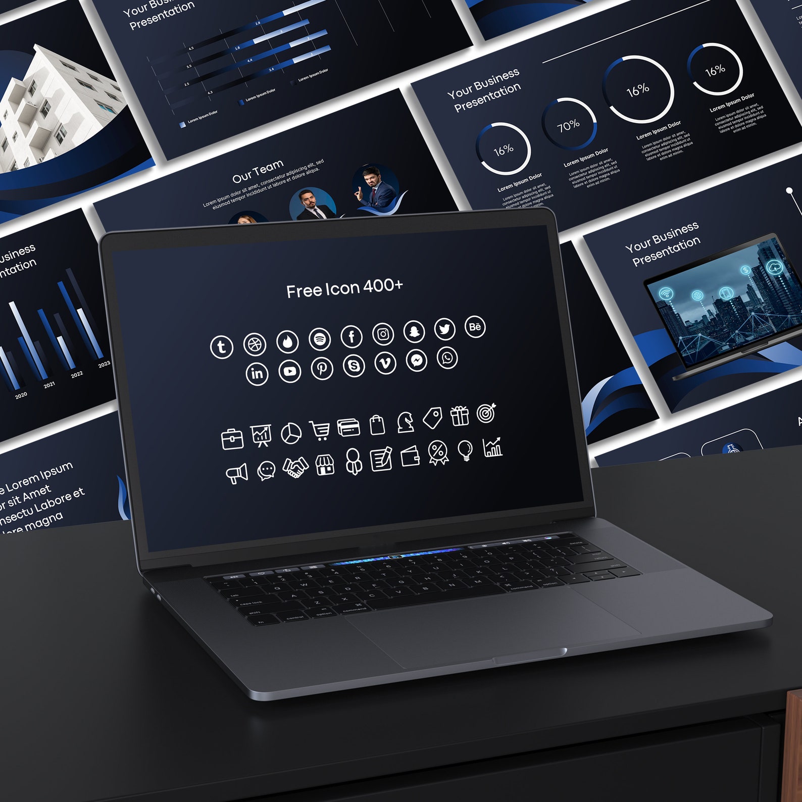 Navy Powerpoint Template 2025 | Business Slide | Minimalist ...