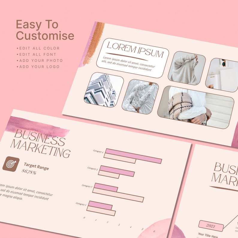 Brush Powerpoint Template | PPT Pink | Business Presentation ...