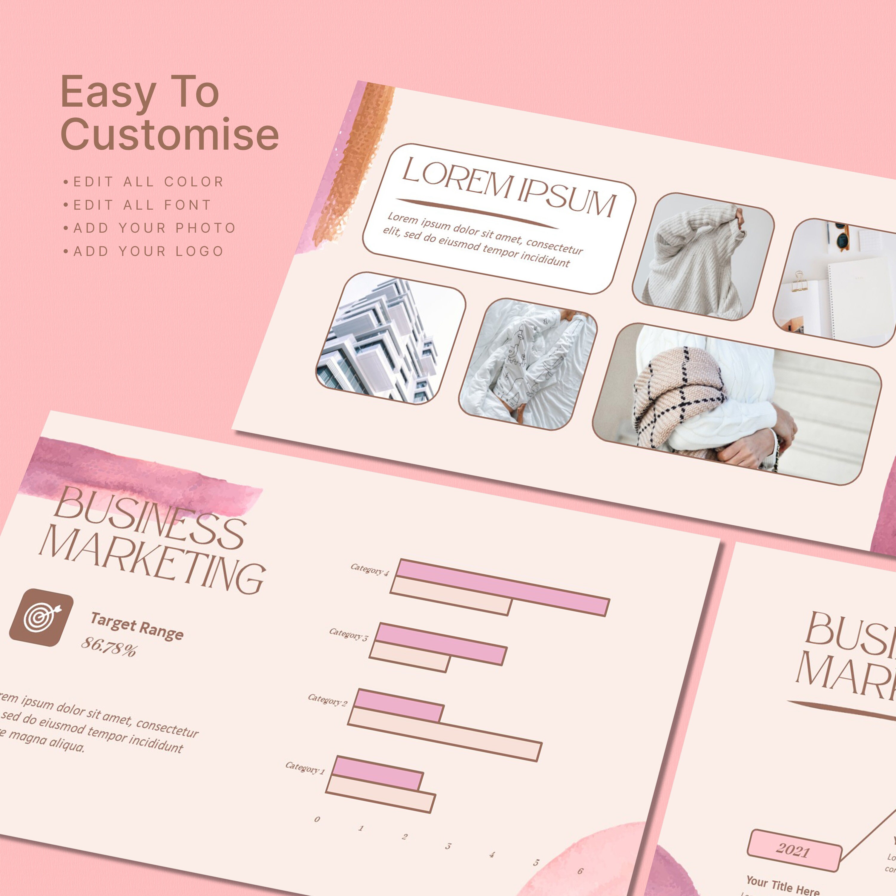 Brush Powerpoint Template | PPT Pink | Business Presentation ...