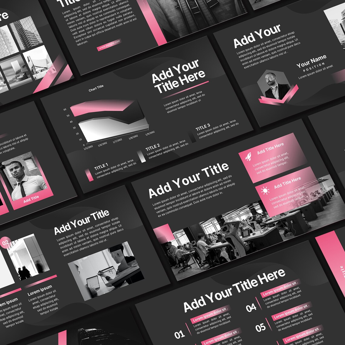 Black Pink Powerpoint Template | PPT Modern 2025 | Presentation Slide ...