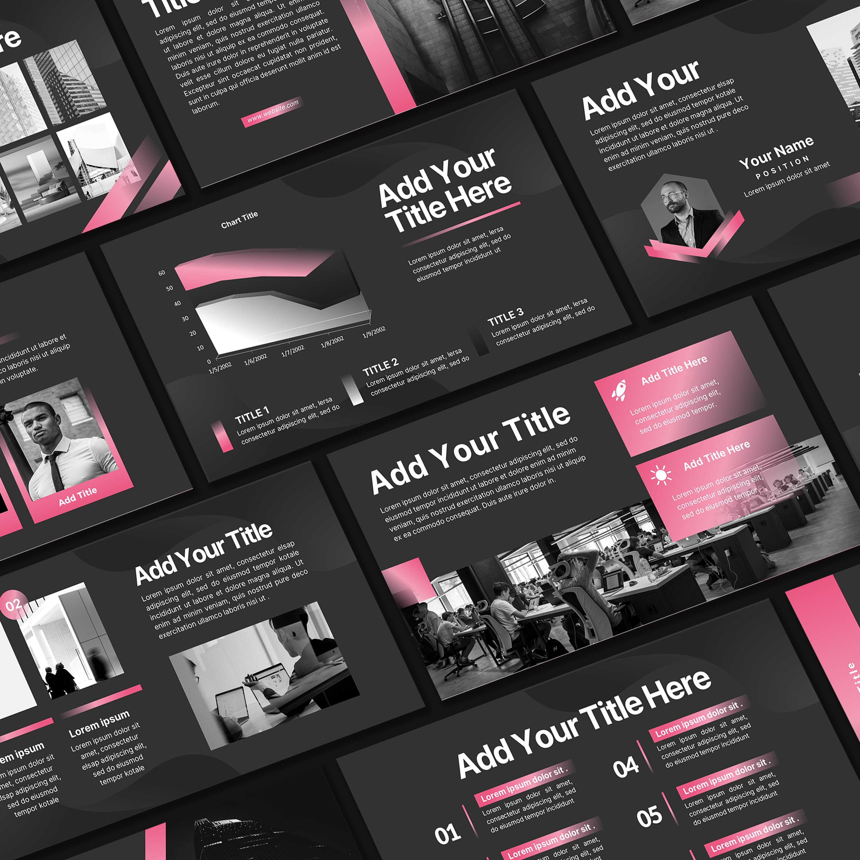 Black Pink Powerpoint Template, PPT Modern 2026, Presentation Slide ...