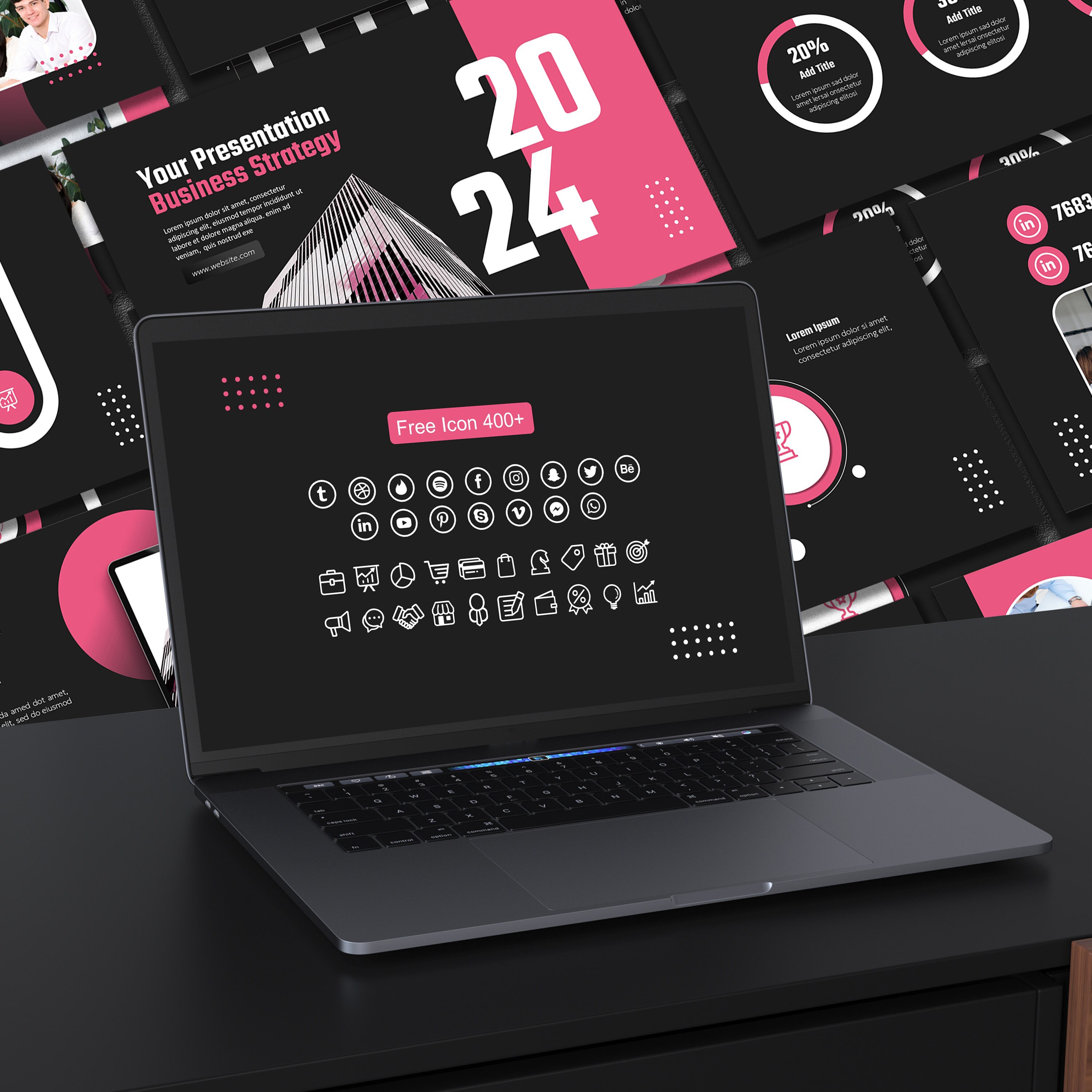 Black Pink Powerpoint Template | PPT Magezine Style | Business ...