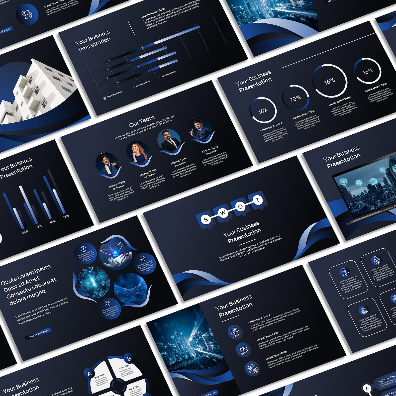 Navy Powerpoint Template 2025 | Business Slide | Minimalist ...