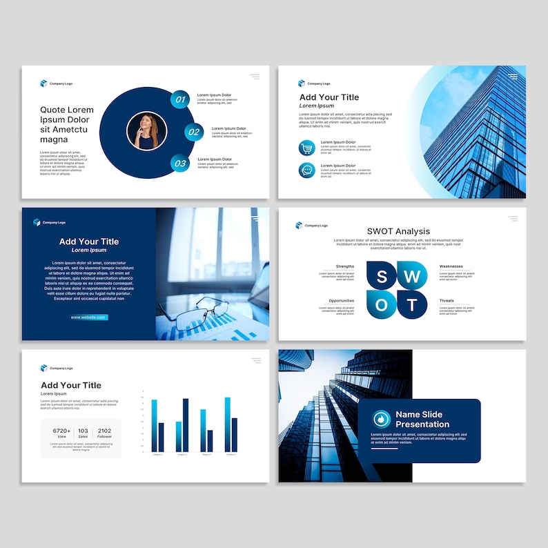 Modern Blue Powerpoint Template 2026, PPT Minimalist, Persentation ...