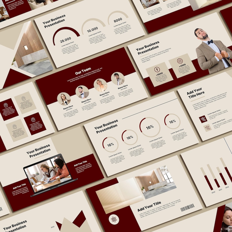 Minimal Maroon Powerpoint Template for Business Presentation - PPT ...