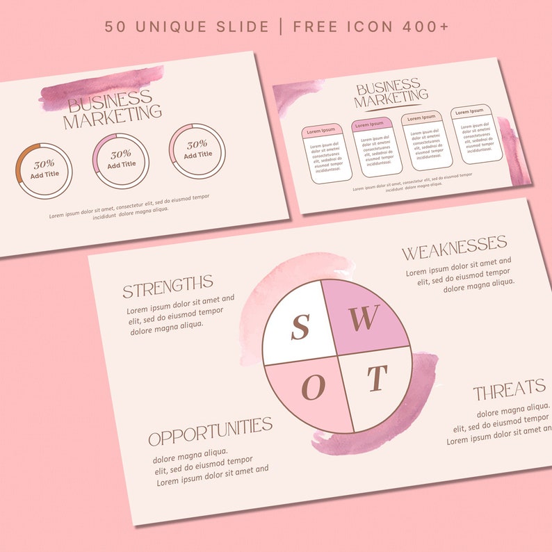 Brush Powerpoint Template | PPT Pink | Business Presentation ...