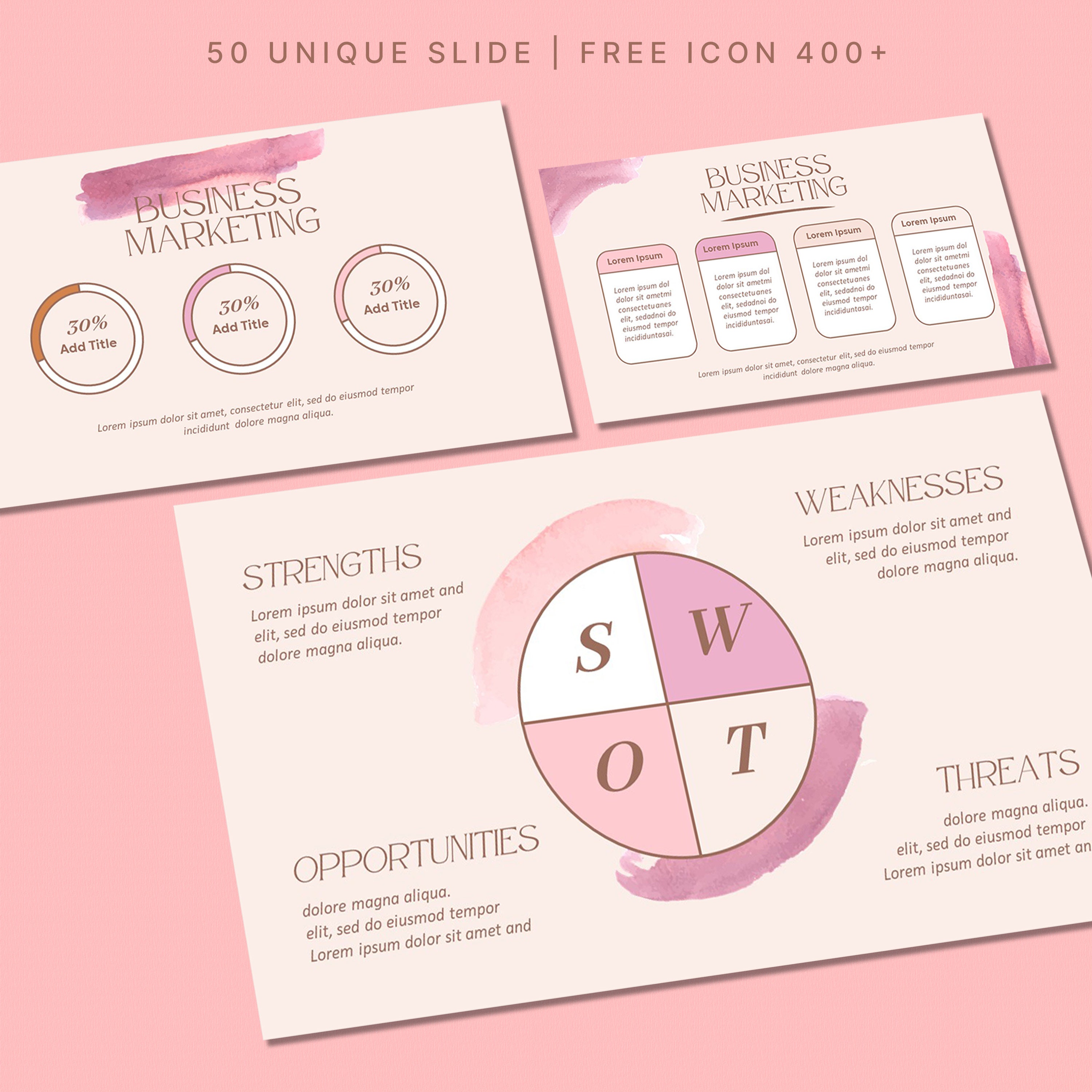 Brush Powerpoint Template | PPT Pink | Business Presentation ...