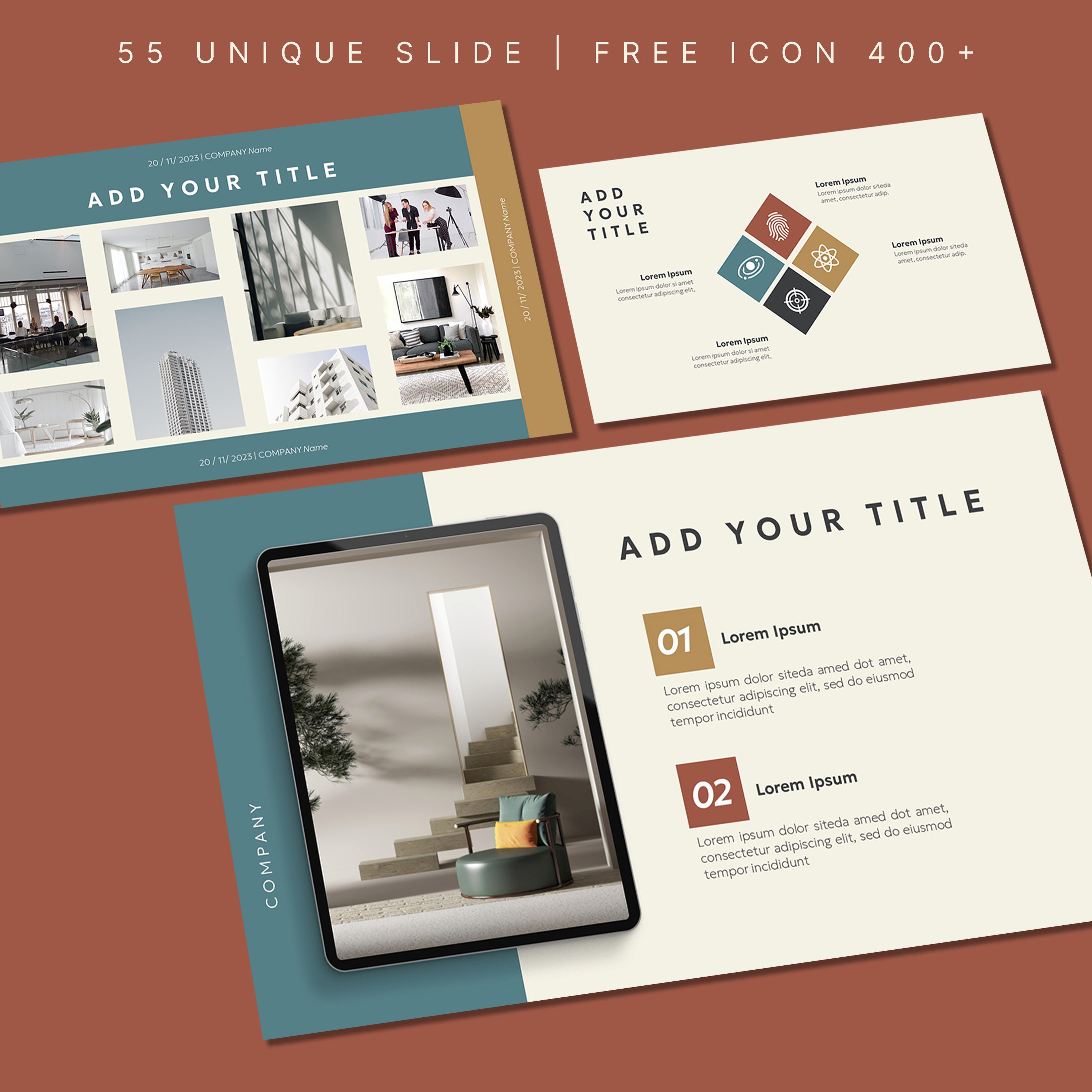 Flat Powerpoint Template | PPT Minimalist | Presentation Slide ...