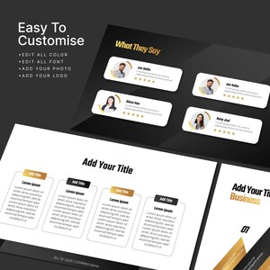 Black and Gold Powerpoint Template | Luxury Business Presentation - Etsy