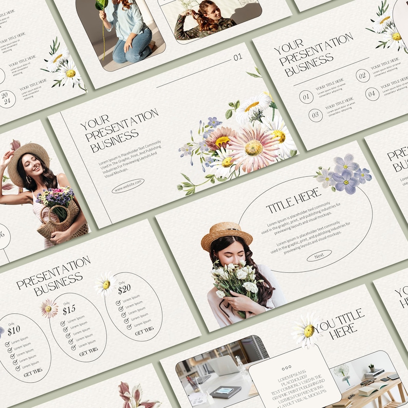 Floral Powerpoint Template | PPT Flower | Business Presentation ...