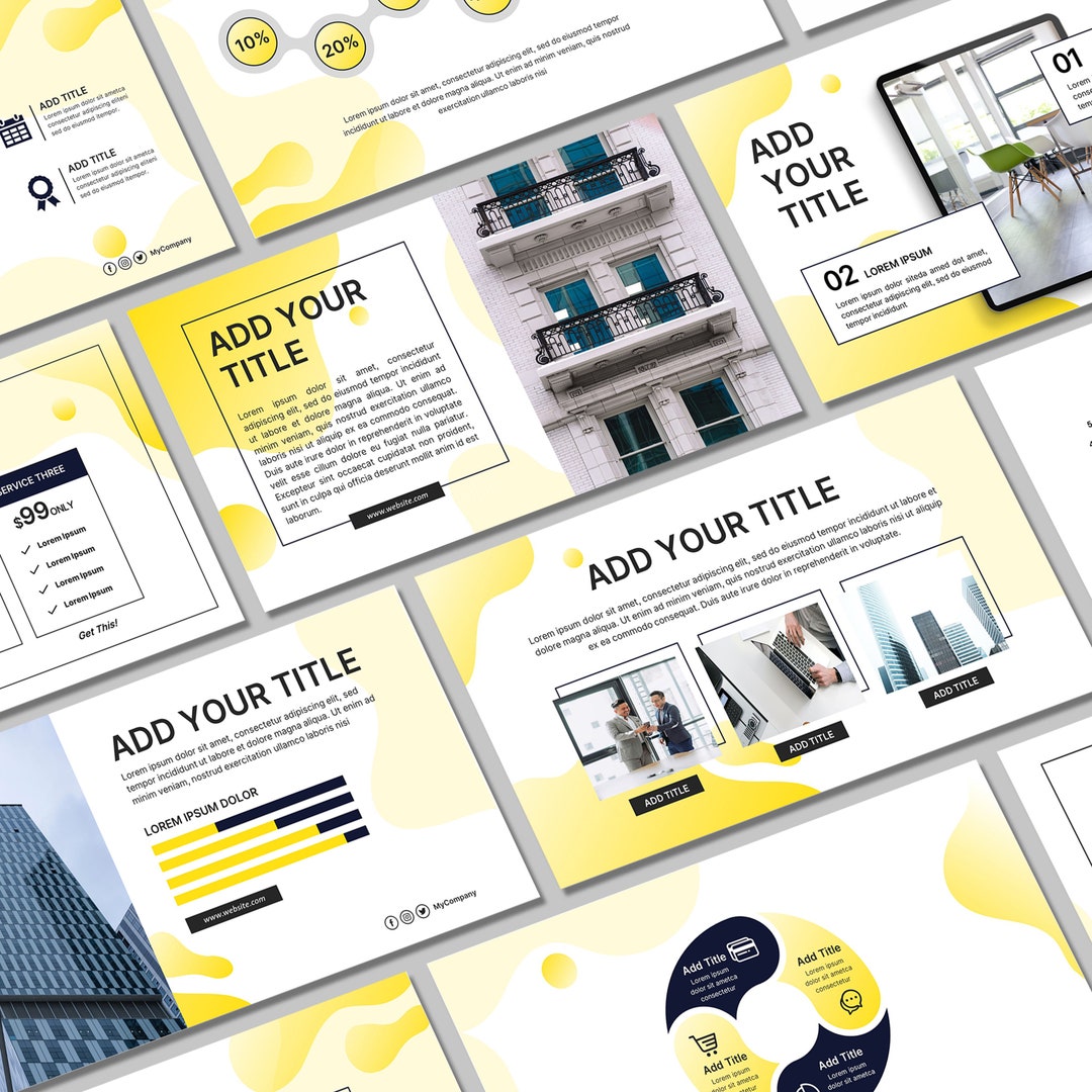 Yellow Powerpoint Template | Presentation Slide | Magezine Style ...