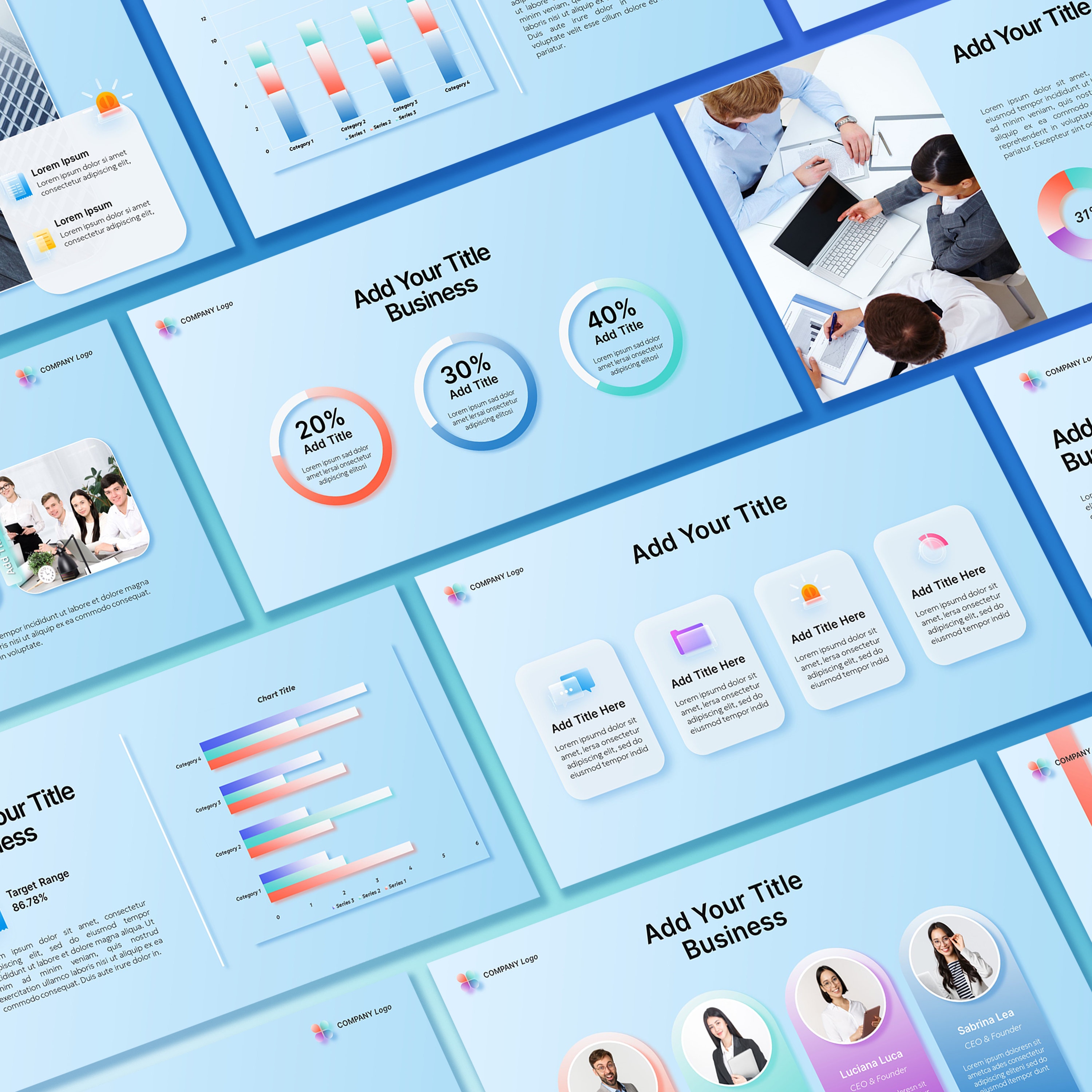 Glass Morph Powerpoint Template | Presentation Slide | PPT Neon ...