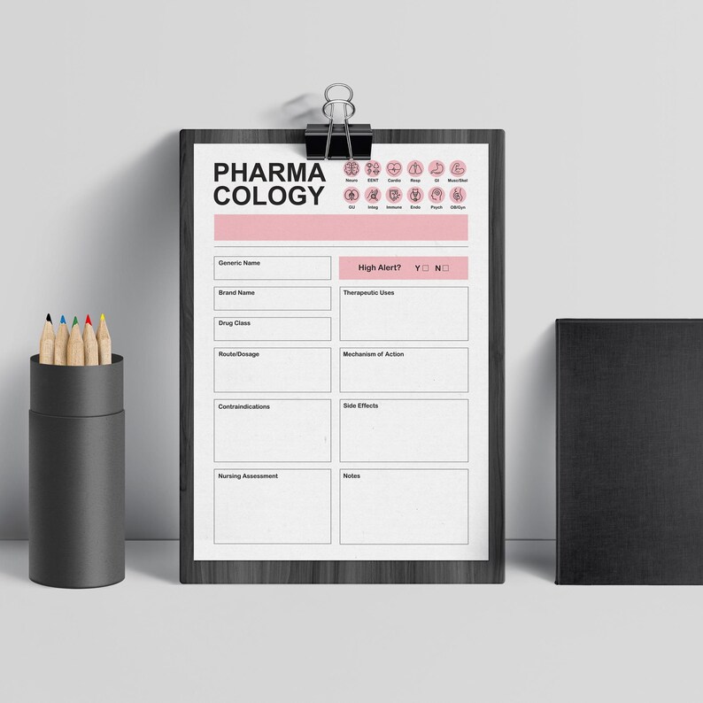 Editable Minimalist Pharmacology Template for Nursing School A ...