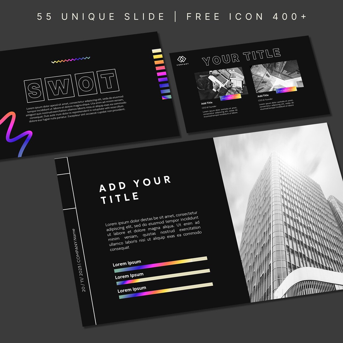 Black Gradient Powerpoint Template | Business Presentation | PPT ...