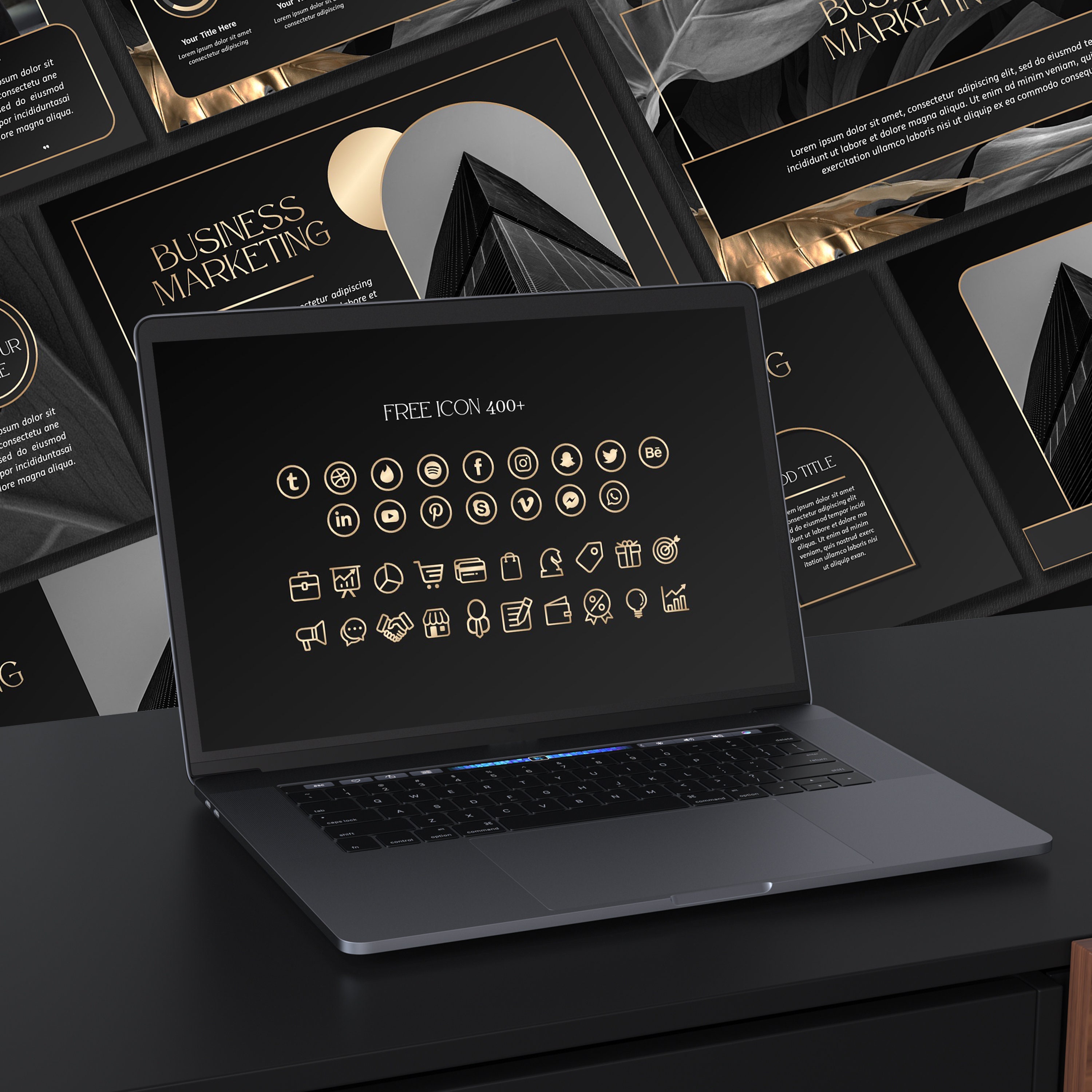 Luxury Powerpoint Template PPT Black and Gold Business Presentation ...