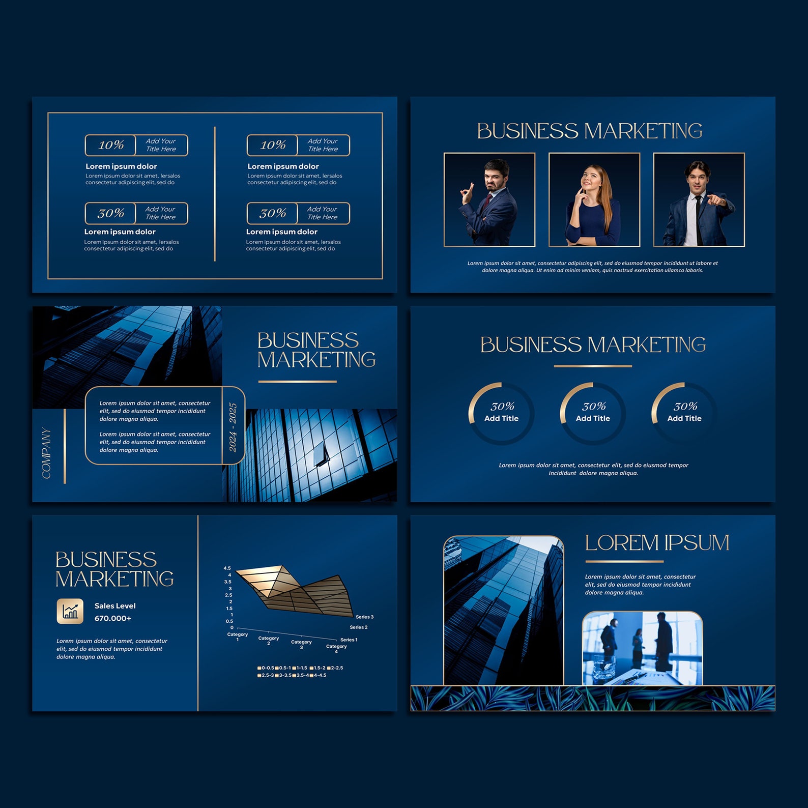 Blue Luxury Powerpoint Template | PPT Black and Gold | Business Presentation | Minimalist ...