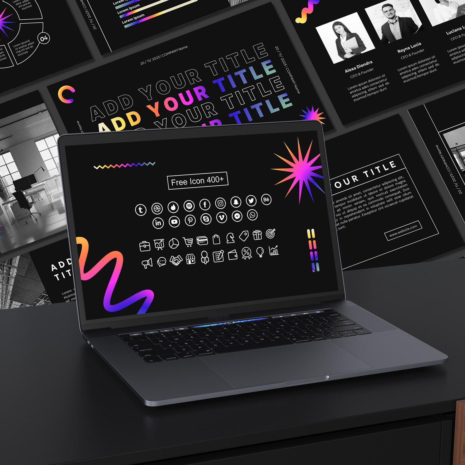 Black Gradient Powerpoint Template Business Presentation PPT Minimalist ...