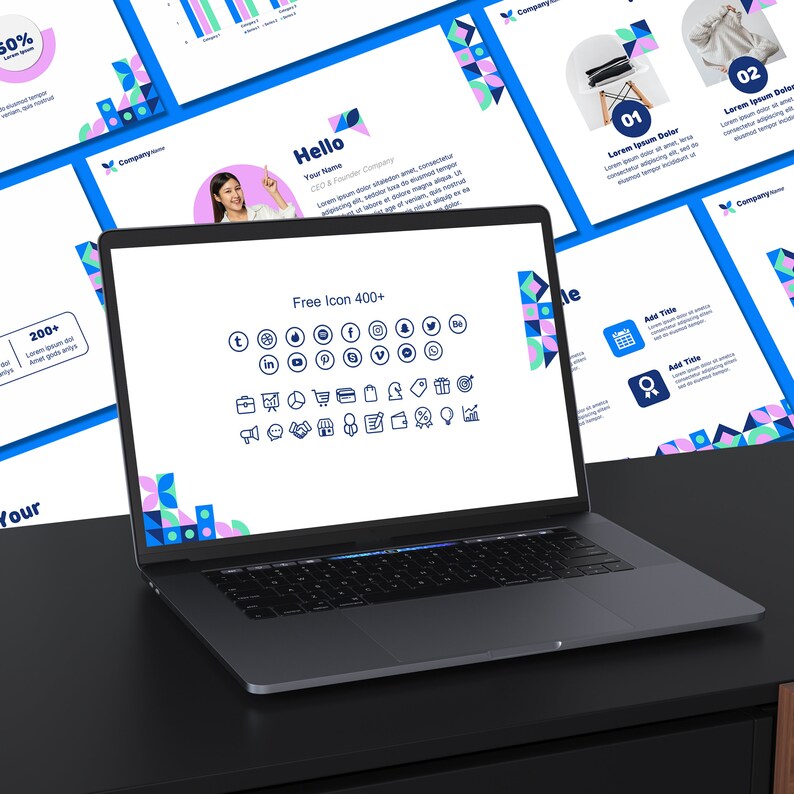 Geometric Powerpoint Template Modern Persentation Minimalist Slide ...