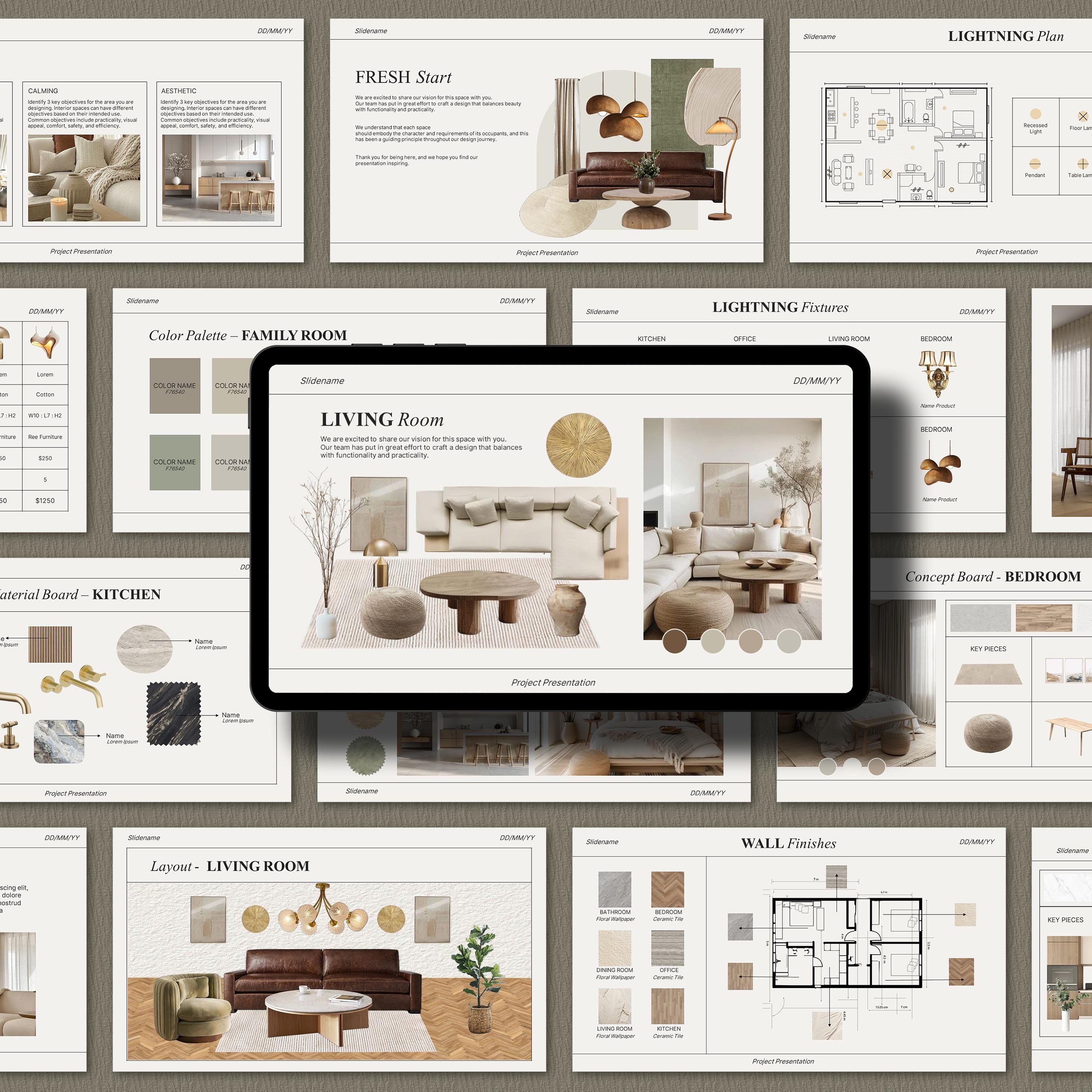 Interior Design Template | Client Presentation | Editable Powerpoint ...