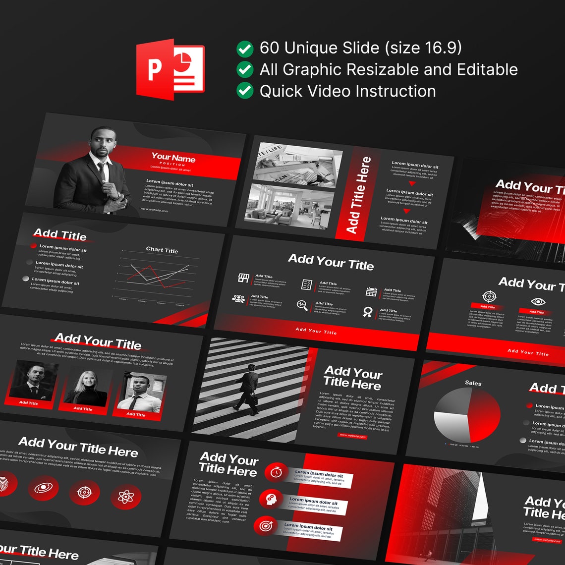 Red and Black Powerpoint Persentation | Powerpoint Template | Ppt ...