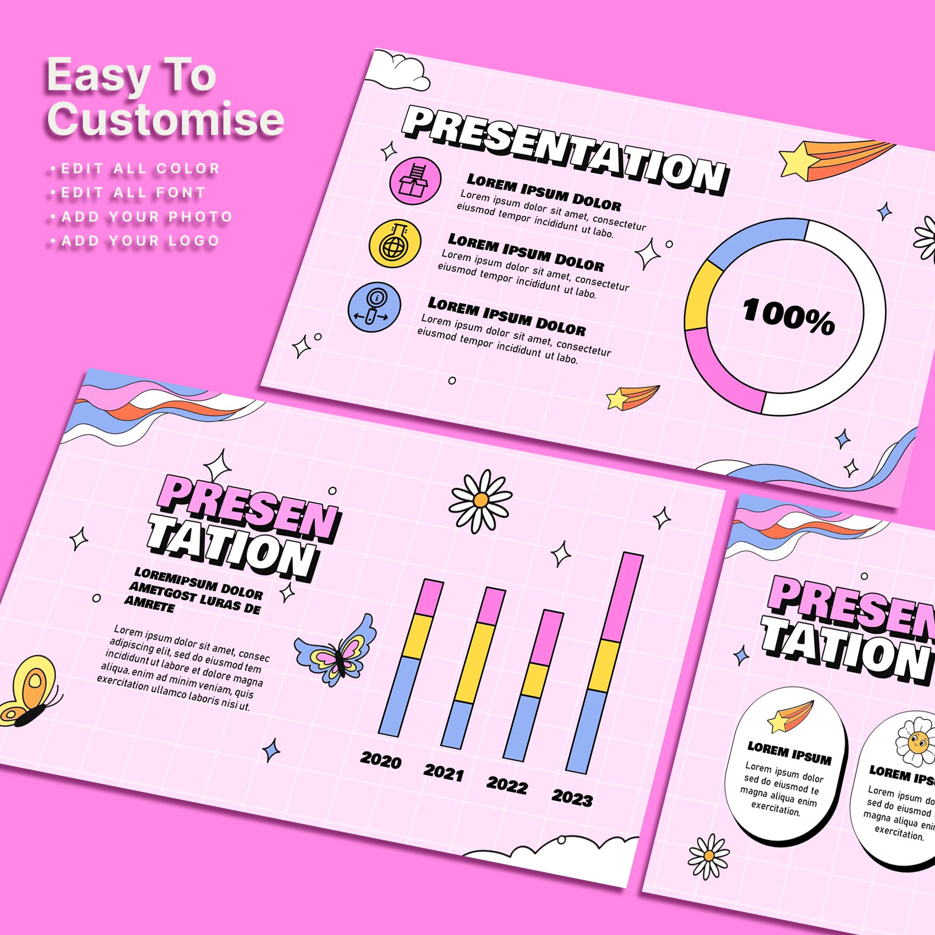 Retro 90's Powerpoint Template | Pink Vintage | PPT Modern | Business ...