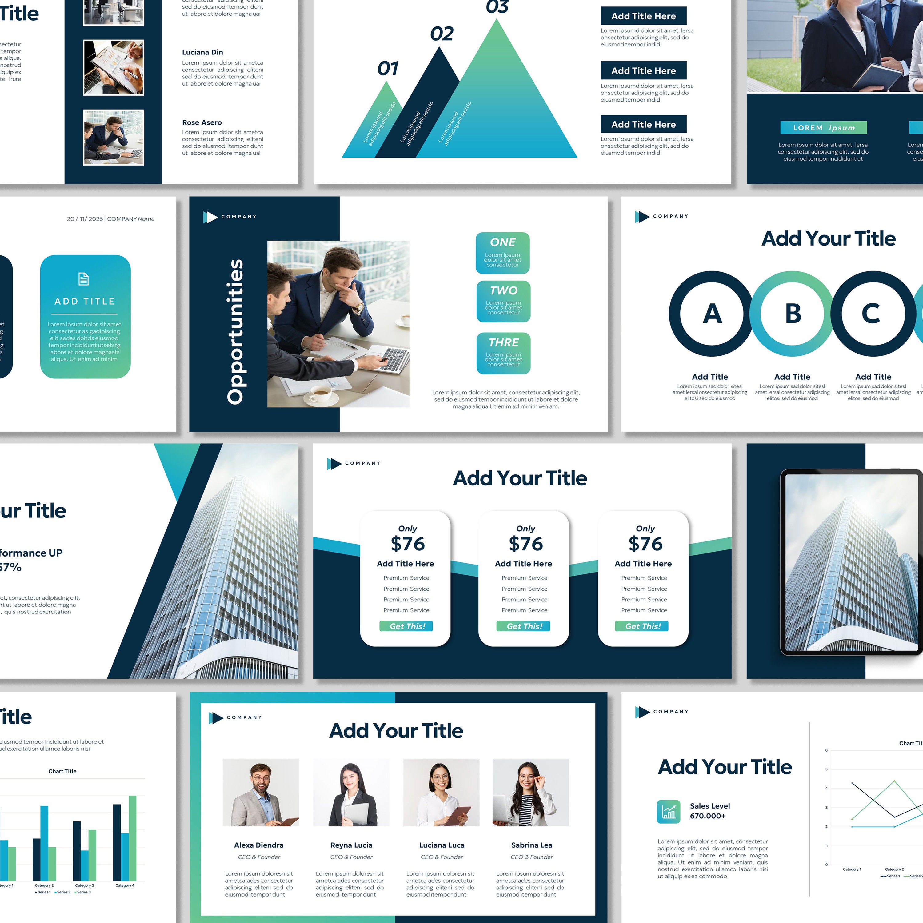 Modern Blue Powerpoint Template Business Presentation PPT Minimalist ...