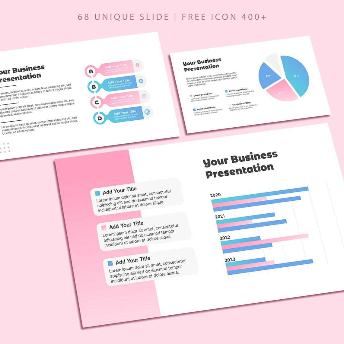 Pink Blue Powerpoint Template | Presentation Slide | Business Strategy ...