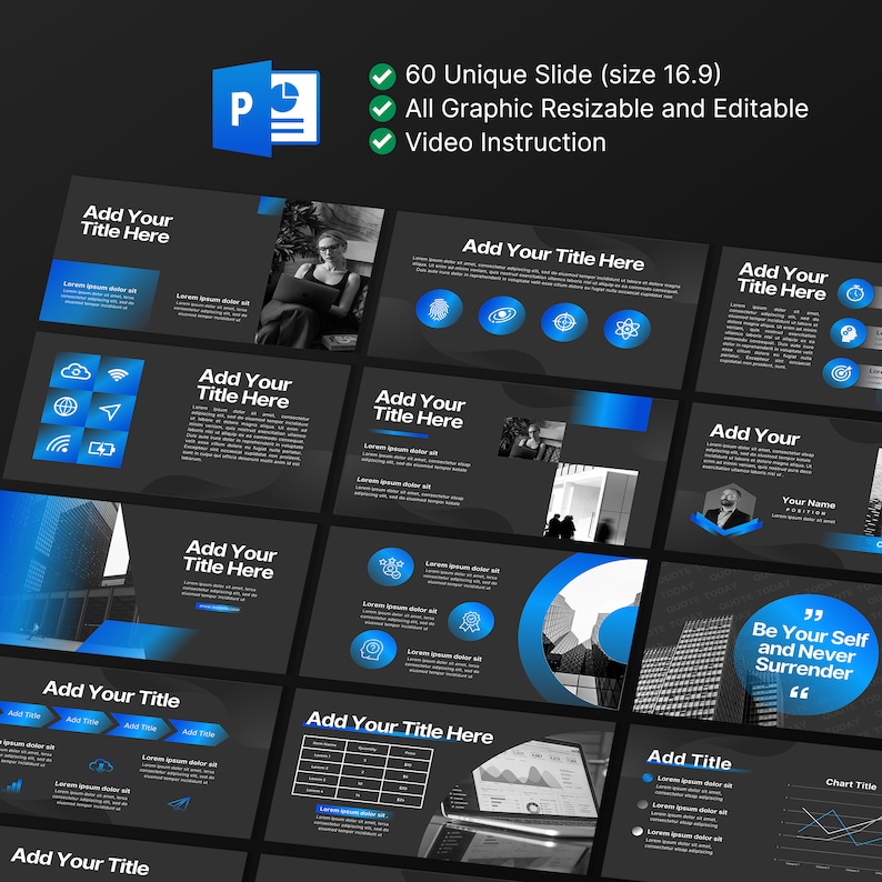 Blue Powerpoint Template 2023 Business Persentation Minimalist ...