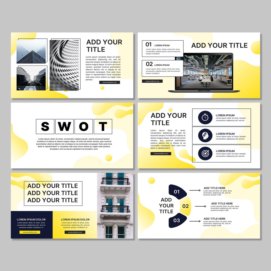 Yellow Powerpoint Template Presentation Slide Magezine Style Minimalist ...