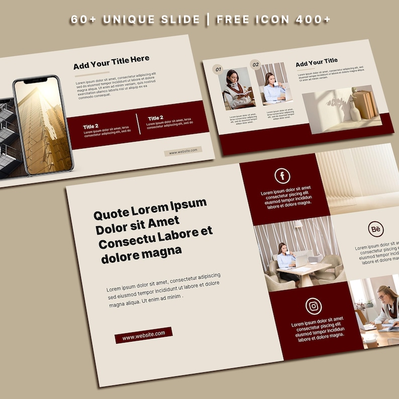 Minimal Maroon Powerpoint Template for Business Presentation - PPT ...