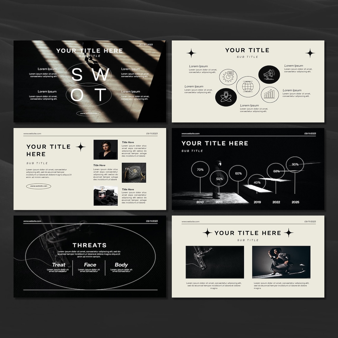 Black and White Powerpoint Template | PPT Minimalist | Fashion Business ...
