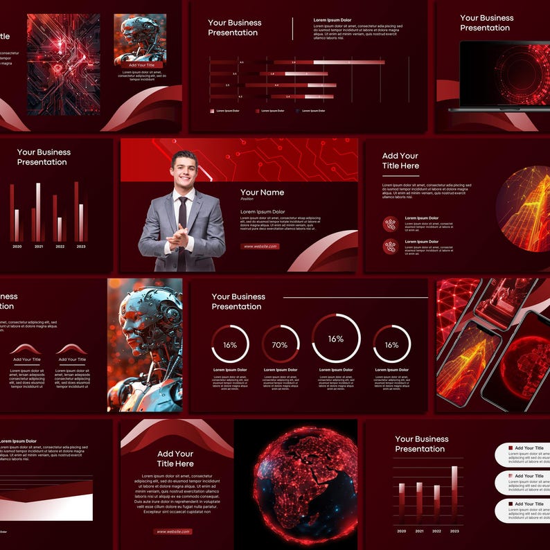Maroon Powerpoint Template | Modern Presentation | Business Slide | PPT ...