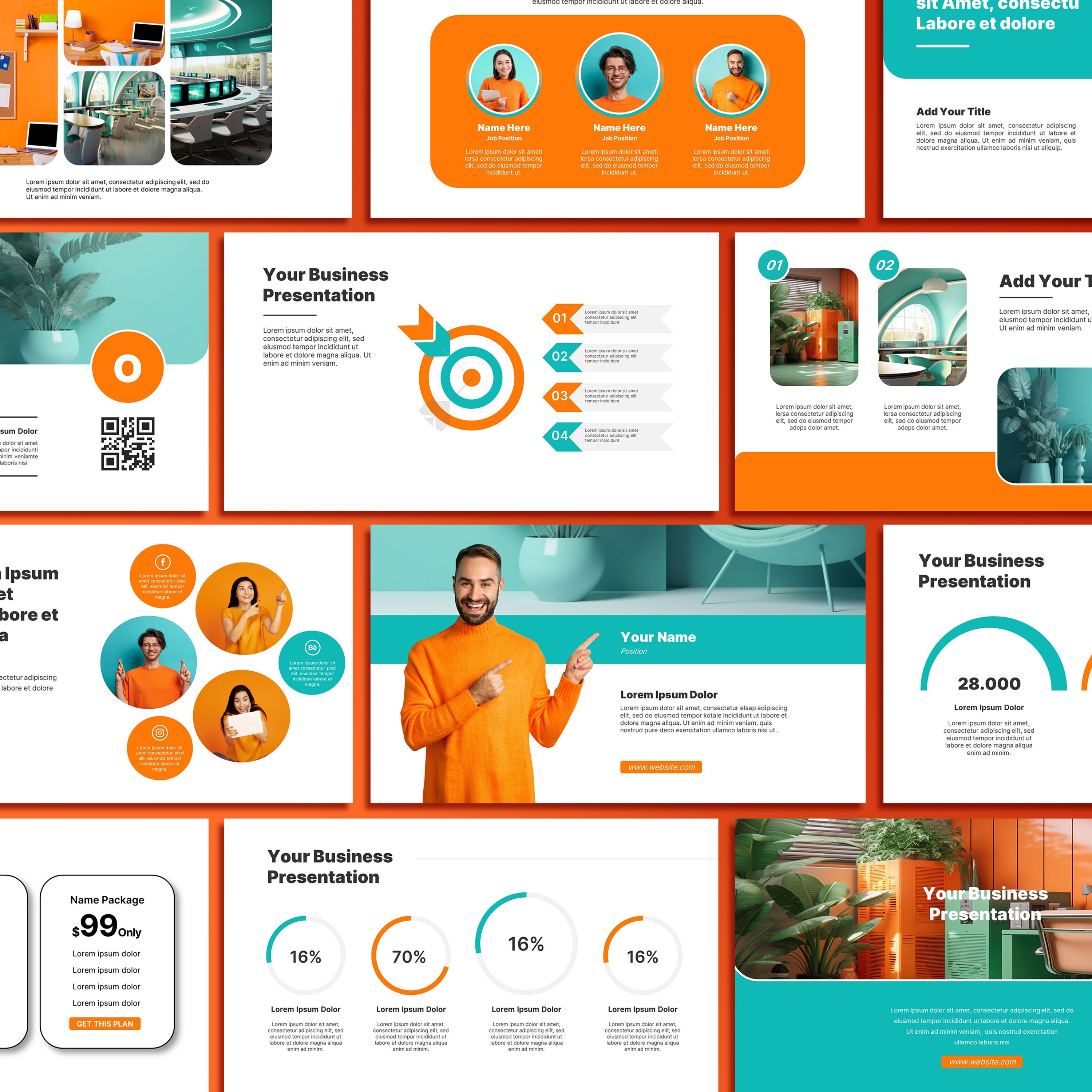 Orange Modern Powerpoint Template | PPT Modern | Business Presentation ...
