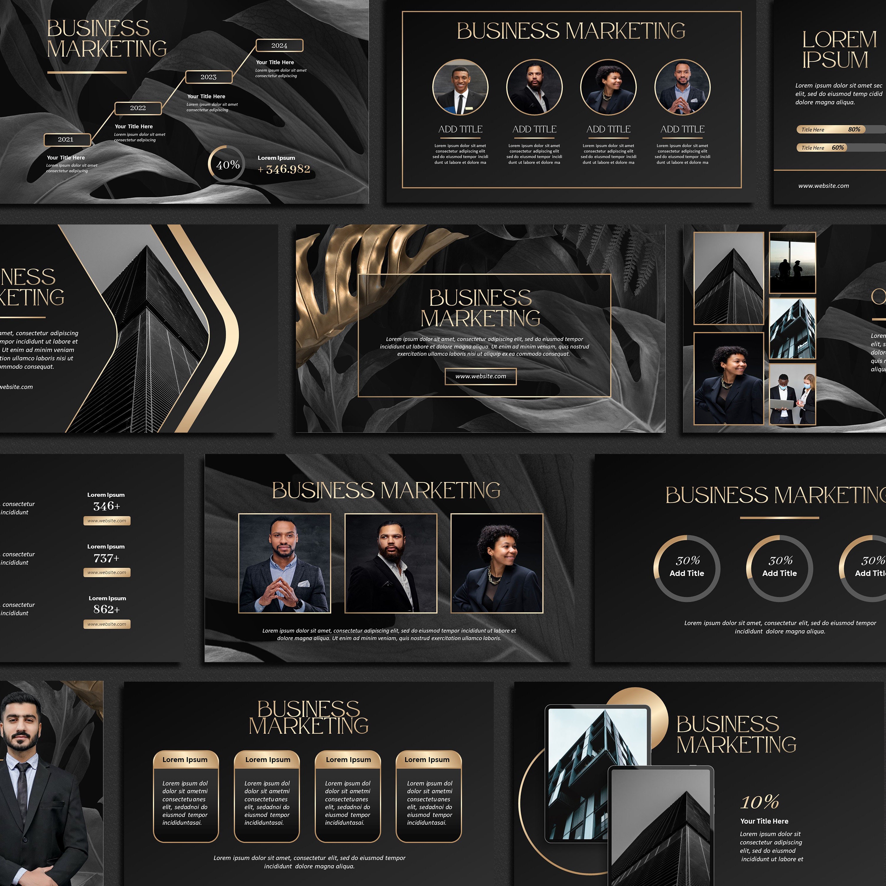Luxury Powerpoint Template PPT Black and Gold Business Presentation ...