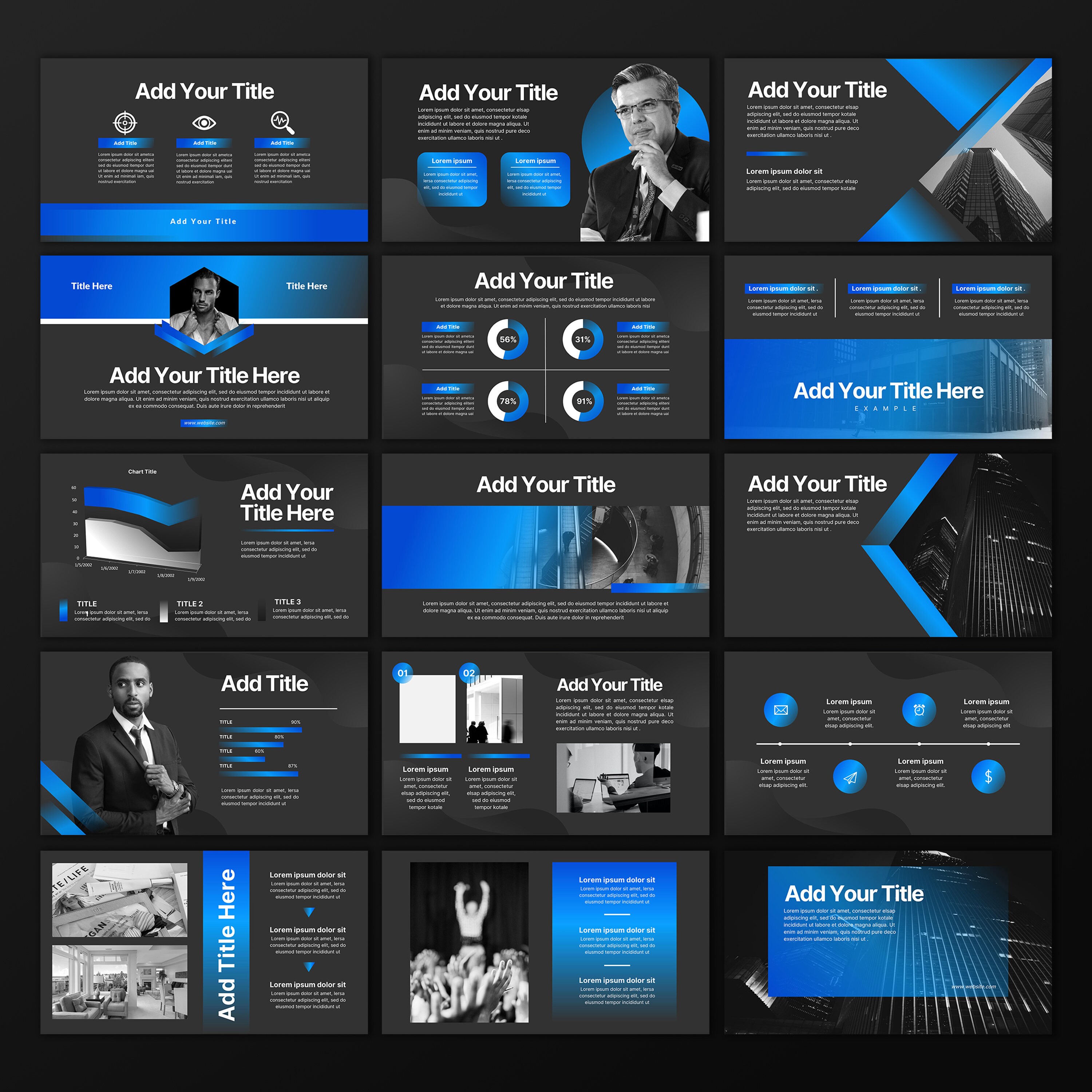 Blue Powerpoint Template 2023 Business Persentation Minimalist ...