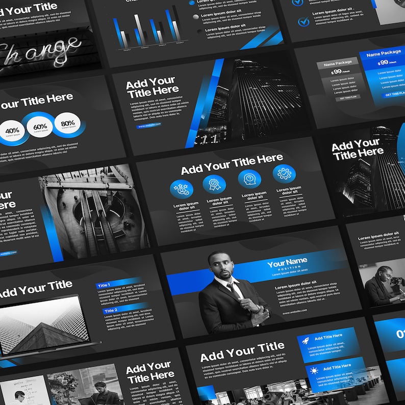 Blue Powerpoint Template 2023 Business Persentation Minimalist ...