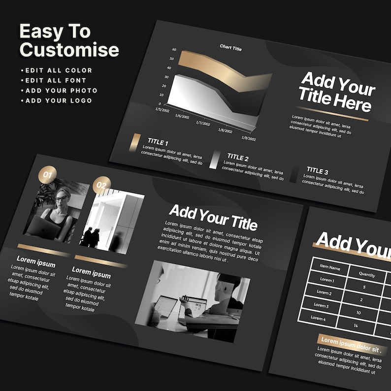 Black Gold Powerpoint 2026, Powerpoint Template, Persentation Slide ...