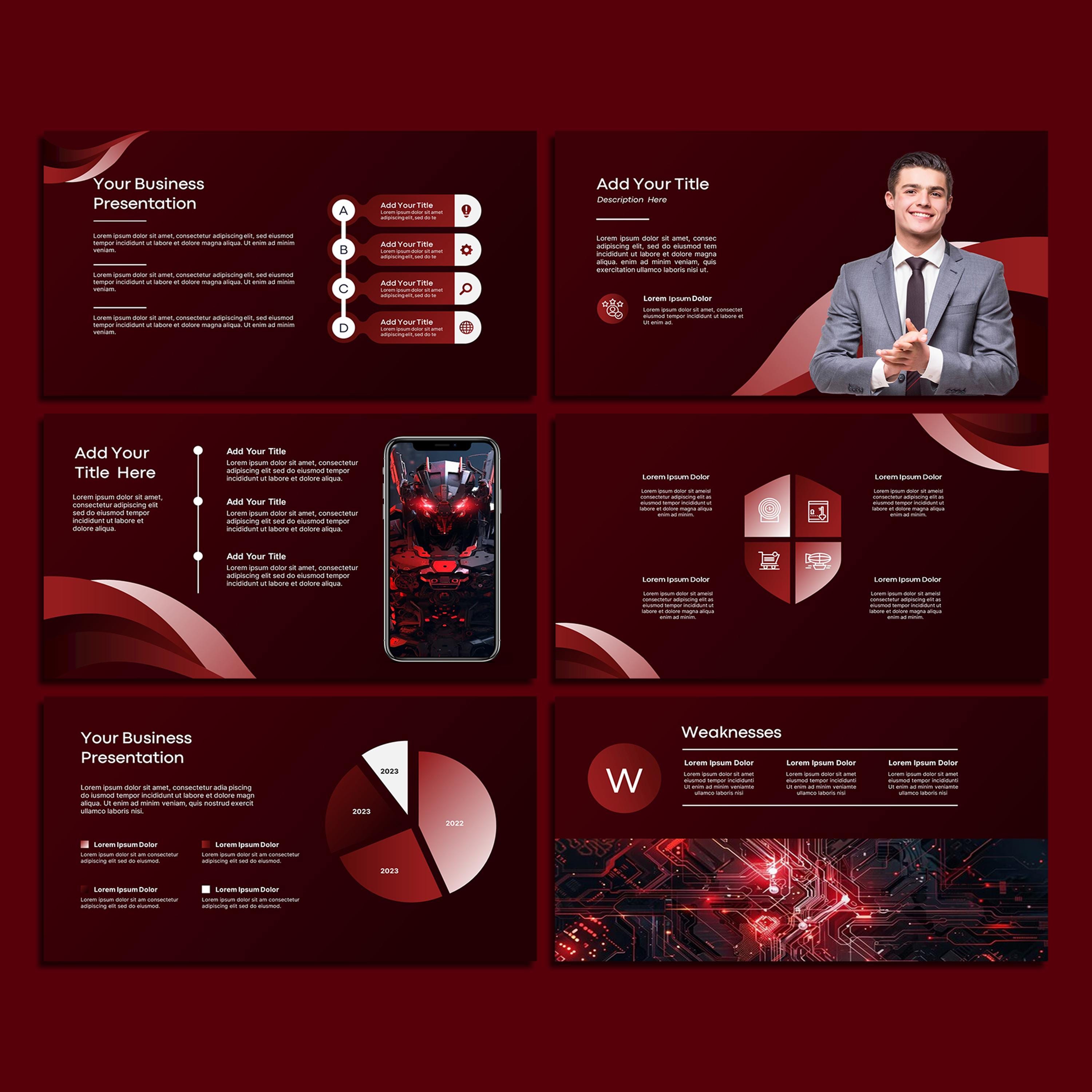 Maroon Powerpoint Template | Modern Presentation | Business Slide | PPT ...