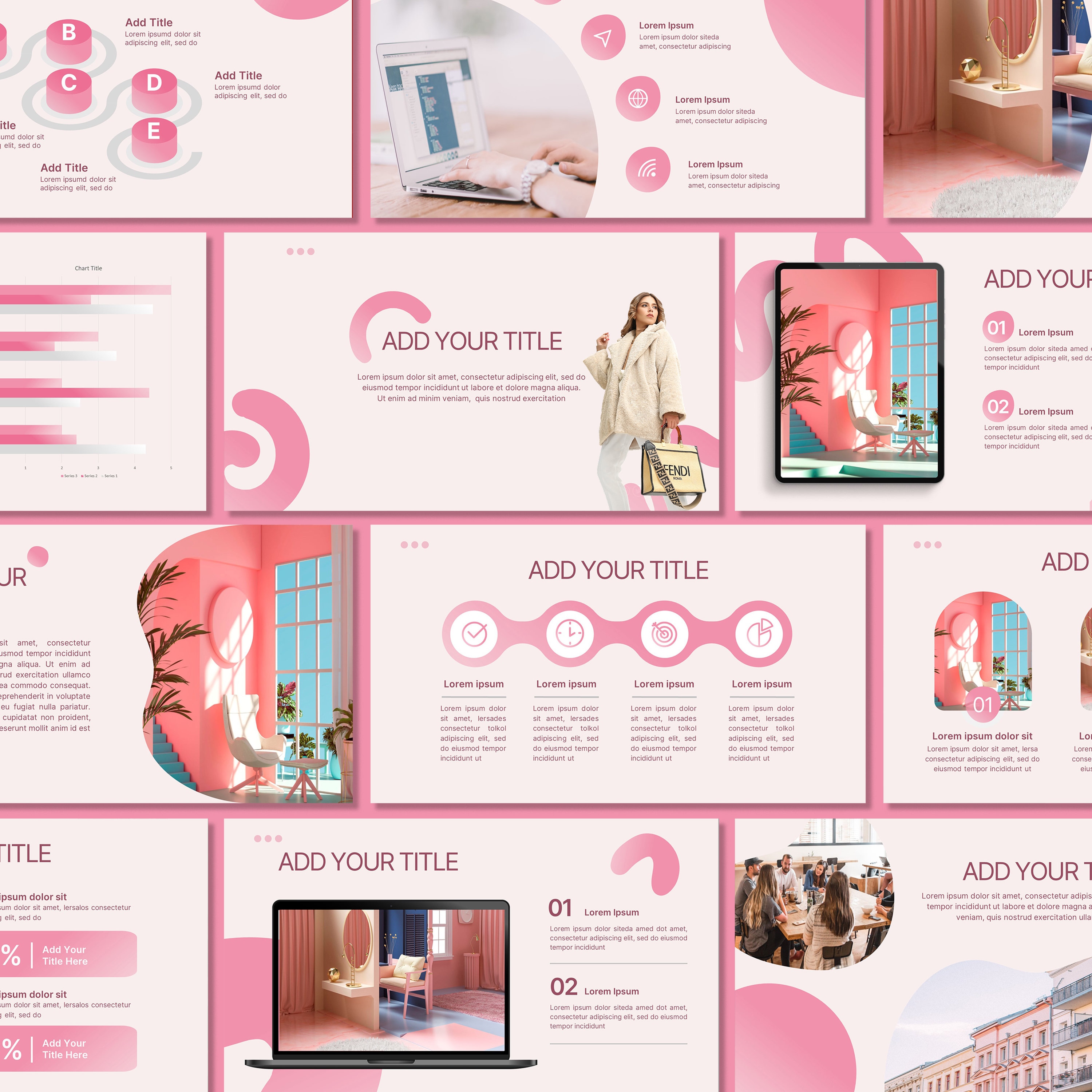 Pink Powerpoint Template PPT Magezine Style Business Persentation ...