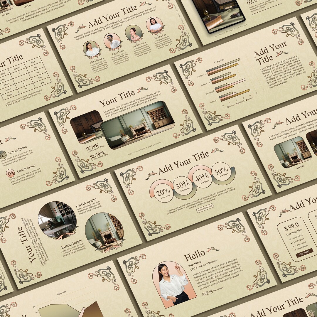 Retro Classic Powerpoint Template - Ideal for Business Meetings & Class ...