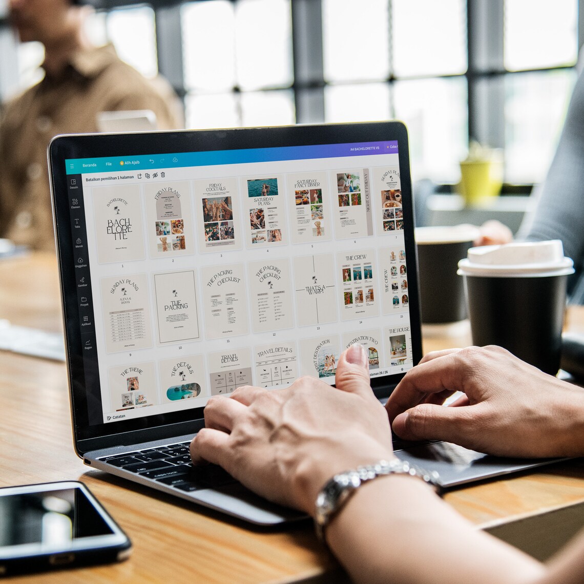 Elegant Bachelorette Itinerary Canva | Bachelor Template | Bridesmaid ...