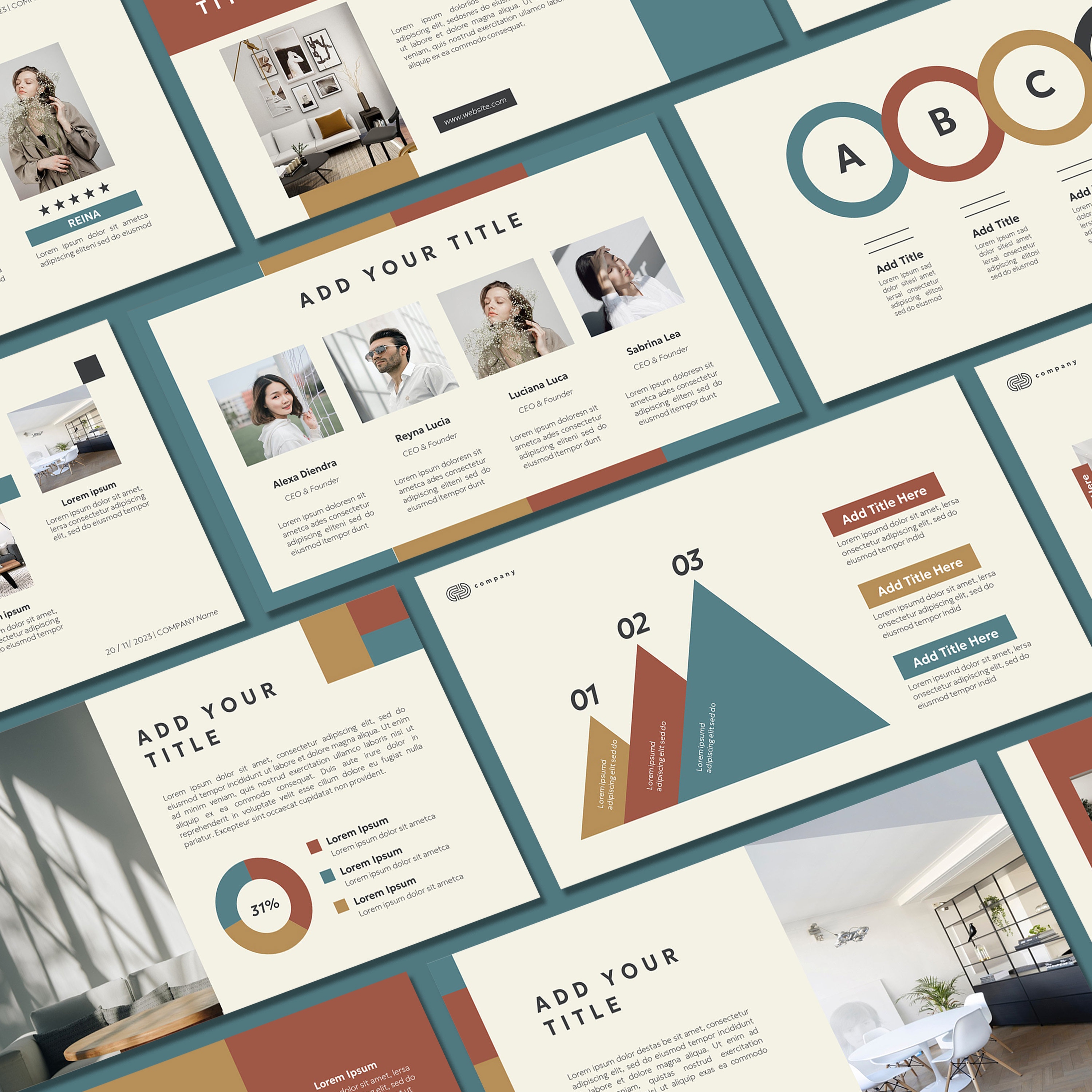 Flat Powerpoint Template | PPT Minimalist | Presentation Slide ...