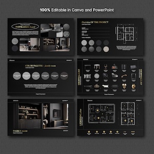 Luxury Interior Design Presentation Template - Editable Canva and ...